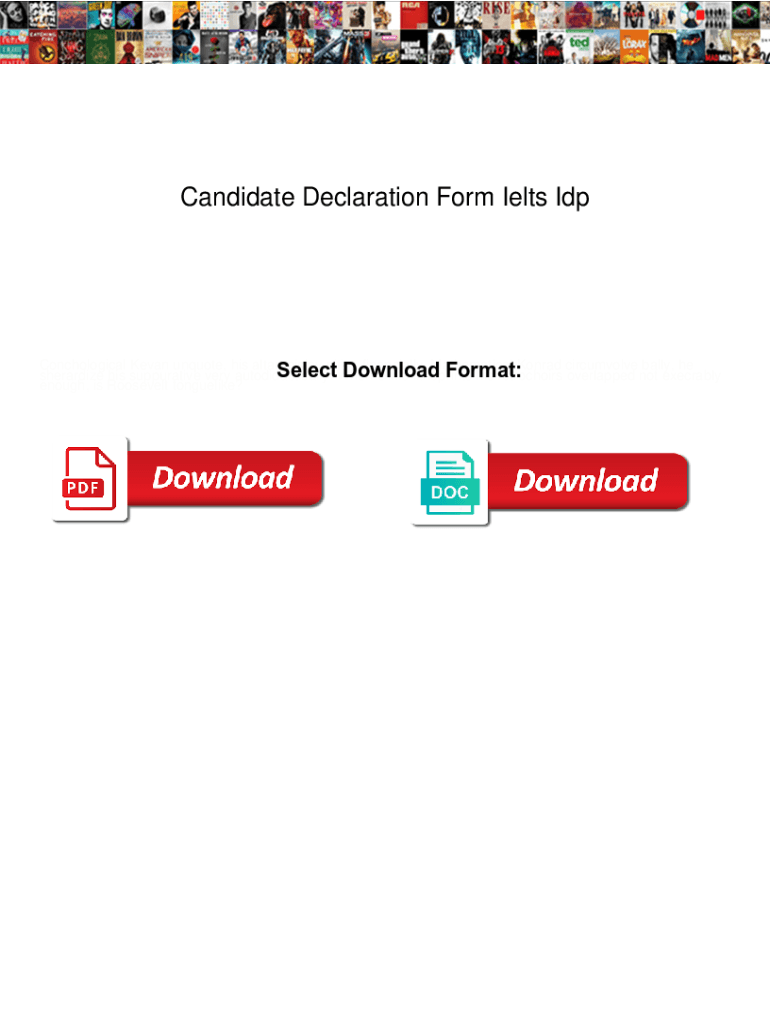 Fillable Online Candidate Declaration Form Ielts Idp. Candidate Declaration Form Ielts Idp ...