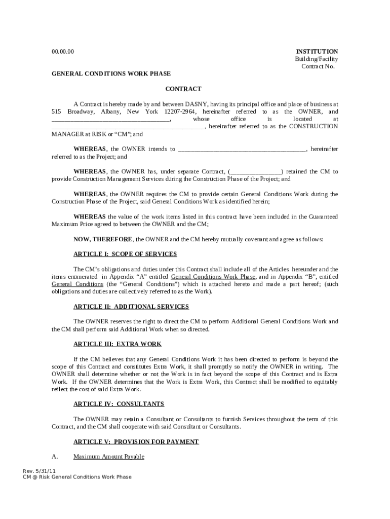 General Conditions Agreement. Contracts Doc Template | pdfFiller