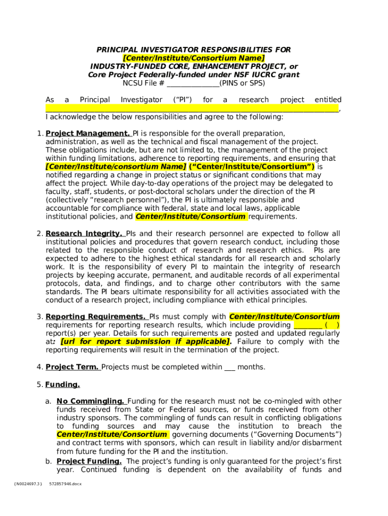 PI Acknowledgement letter for Core and Enhancement projects 11-17-17 ...