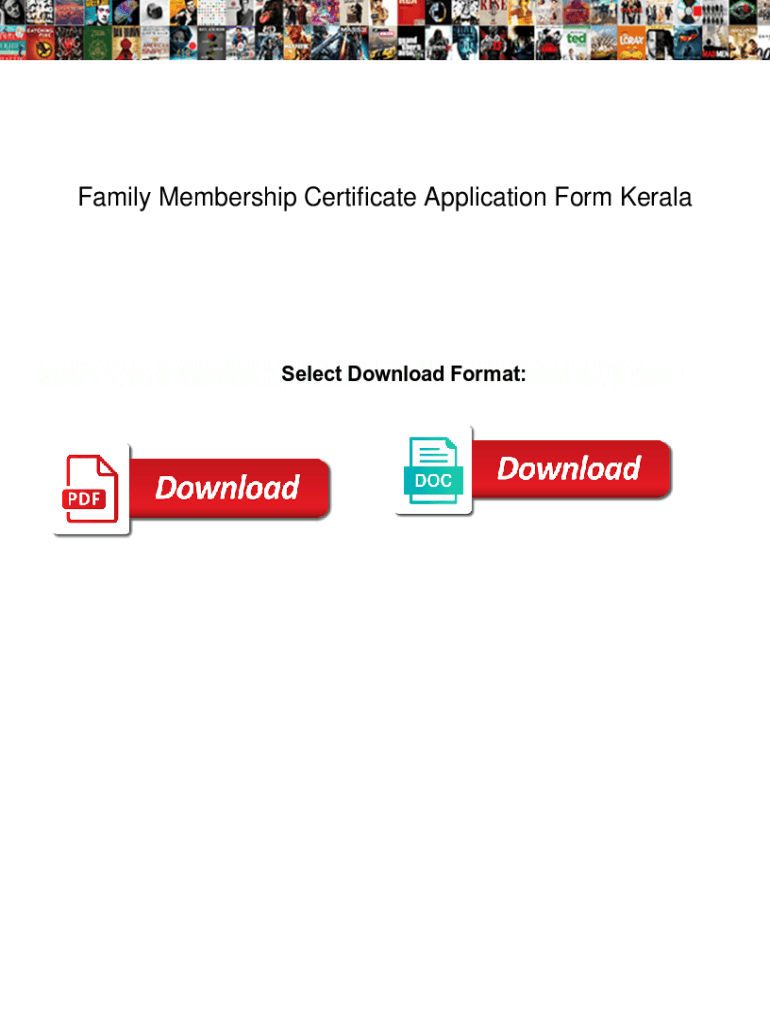 Kerala Family Membership Certificate - Fill Online, Printable, Fillable ...