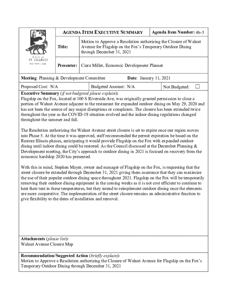 Fillable Online Agenda Item Number: Title: Motion to Approve a ...