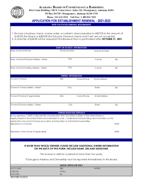 Fillable Online aboc alabama BOARD FOR REGISTRATION OF ARCHITECTS STATE ...