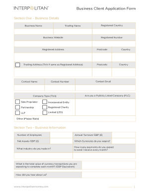 Fillable Online IM Business Client Application Form - interpolitanmoney ...
