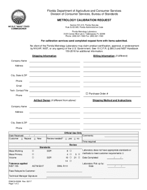 Fillable Online Metrology Calibration Request Fax Email Print - pdfFiller