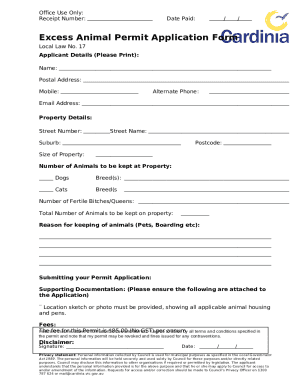 Compliance Services - 2019 2020 - Application - Excess Animal Permit ...