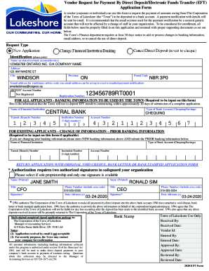 Fillable Online EFT Application Form - Instructions Fax Email Print ...