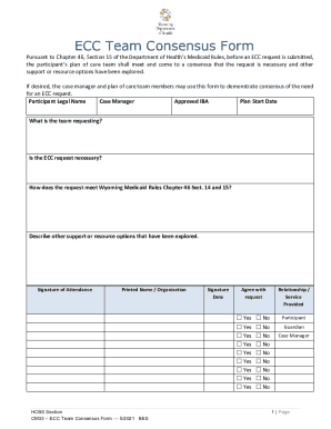 Fillable Online ECC Team Consensus Form - Wyoming Department of Health ...