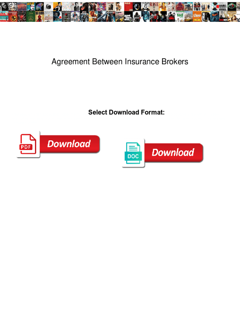 Fillable Online Agreement Between Insurance Brokers. Agreement Between ...