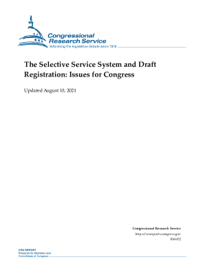 Fillable Online Selective Service System and Draft Registration: Issues ...