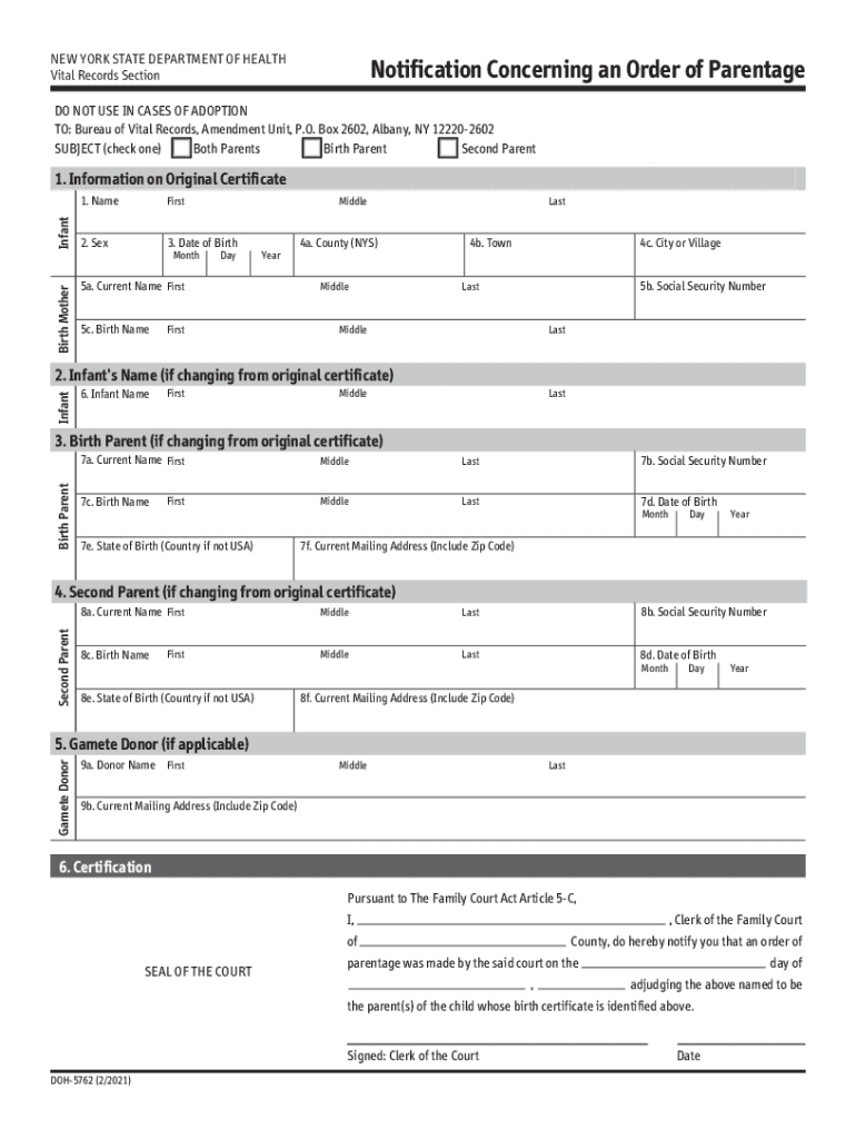 Fillable Online health ny Birth Certificates - New York State ...