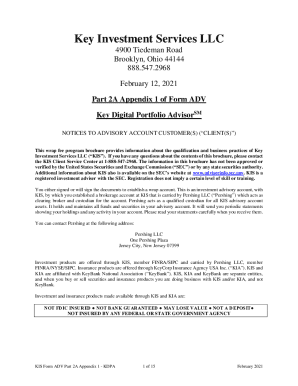 Fillable Online KIS Form ADV Part 2A Appendix 1 Key Digital Portfolio ...
