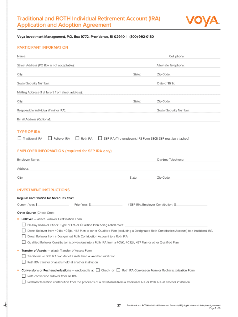 Fillable Online Voya Roth IRA Conversion Request Form Fax Email Print ...