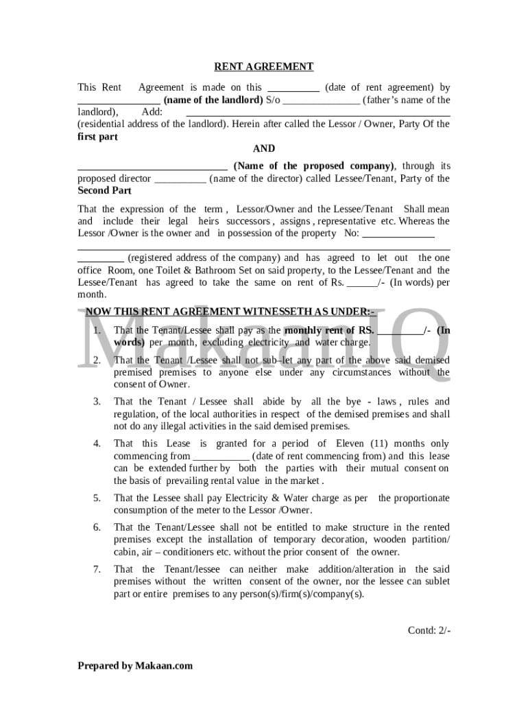 Rent Agreement At Here Is A Sample For Reference Times Of IndiaRent 