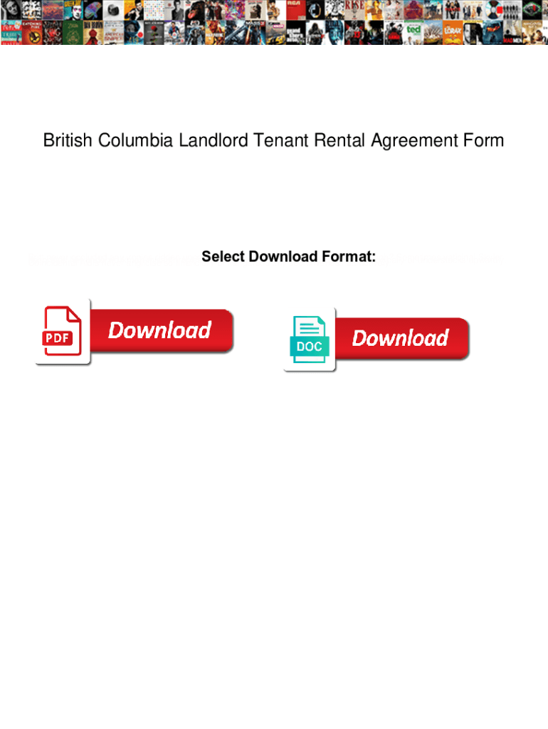 Fillable Online British Columbia Landlord Tenant Rental Agreement Form ...