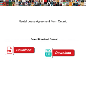 Fillable Online Rental Lease Agreement Form Ontario. Rental Lease ...