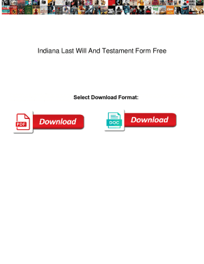 Fillable Online Indiana Last Will And Testament Form Free. Indiana Last ...