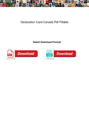 Fillable Online Declaration Card Canada Pdf Fillable. Declaration Card ...
