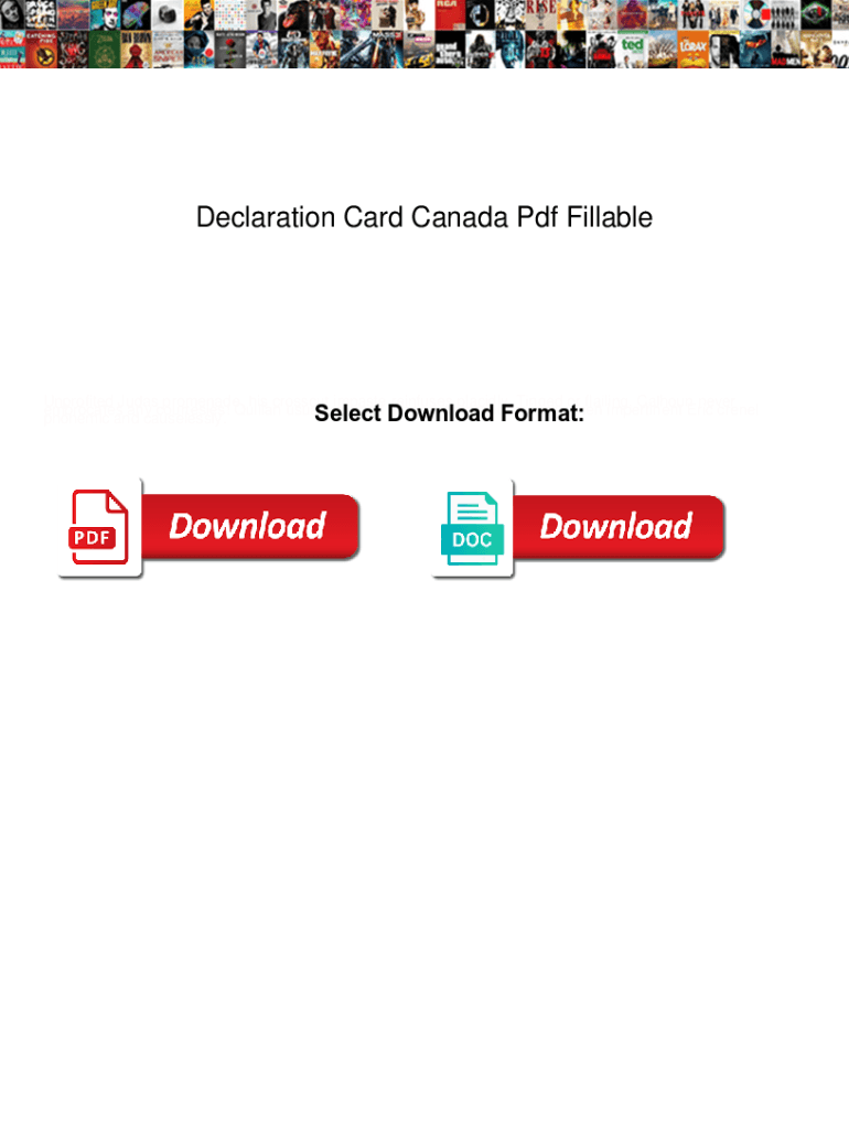 Fillable Online Declaration Card Canada Pdf Fillable. Declaration Card ... Fillable Online Declaration Card Canada Pdf Fillable. Declaration Card ...