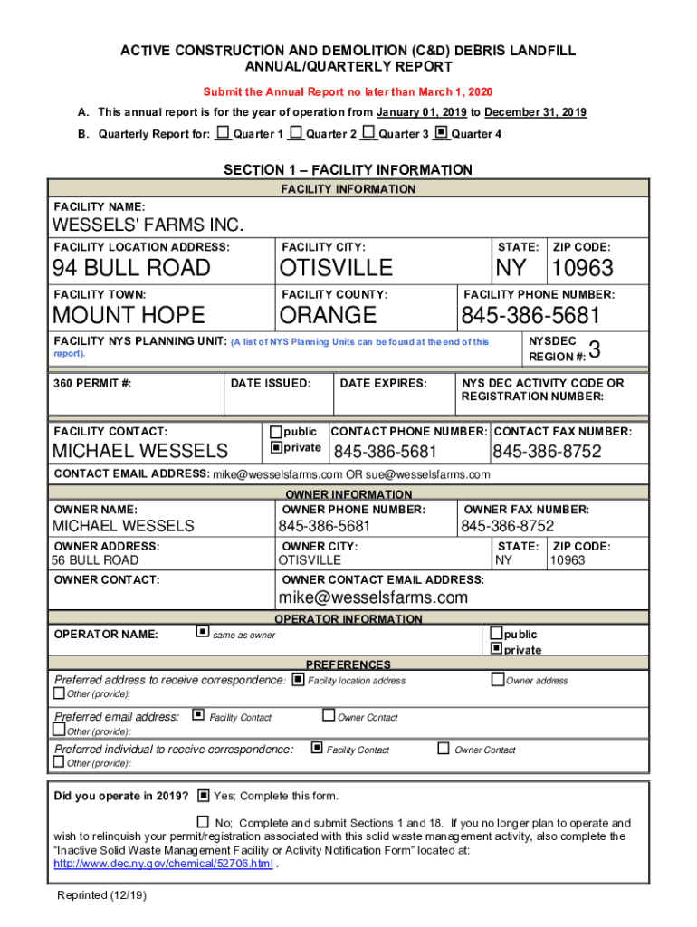 Fillable Online ftp dec ny Financial Assurance Requirements for Solid Waste Landfills Fax Email ...
