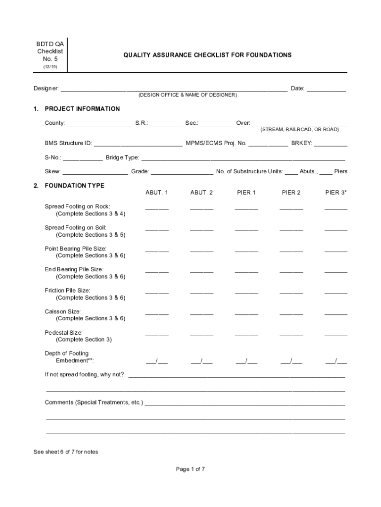 Fillable Online Technical Guidance Document Quality Assurance and ...