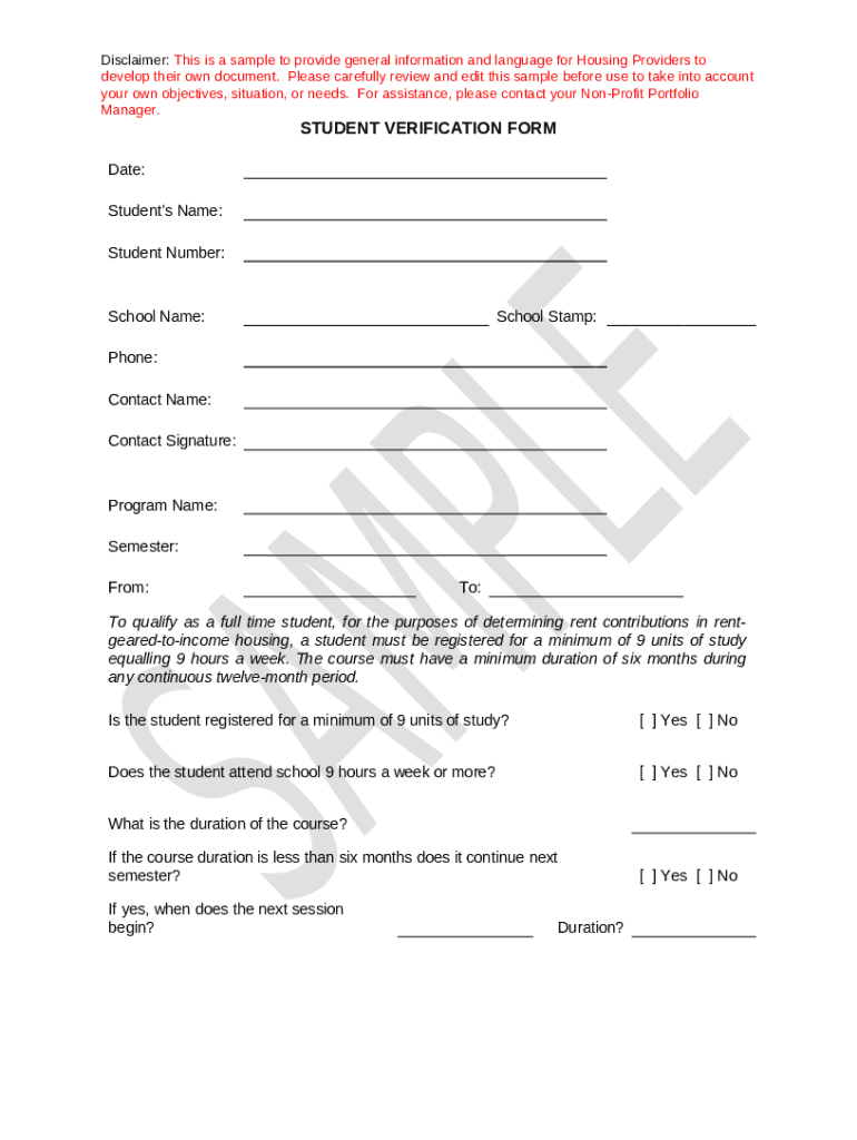 Student Verification A Sample Of The Student Verification Doc 