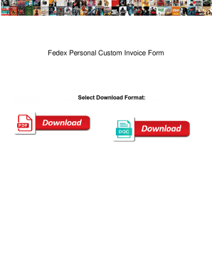 Fillable Online Fedex Personal Custom Invoice Form. Fedex Personal ...