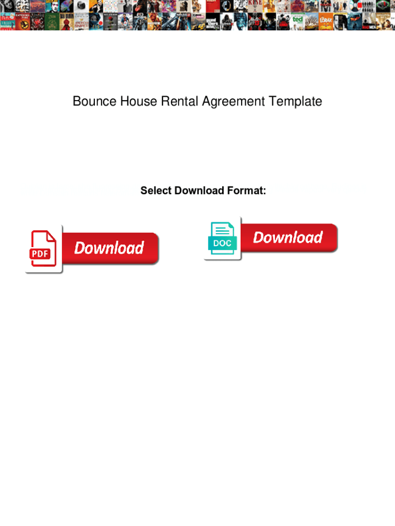 Fillable Online Bounce House Rental Agreement Template. Bounce House ...