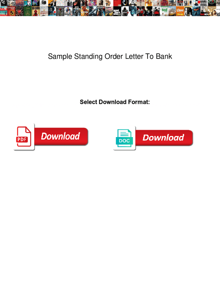 Fillable Online Sample Standing Order Letter To Bank. Sample Standing ...