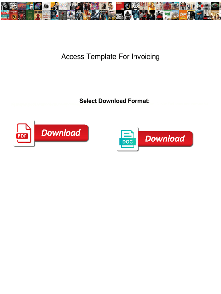 Fillable Online Access Template For Invoicing. Access Template For ...