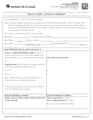 Fillable Online GROUP LIFE CLAIMCLAIMANT'S STATEMENT - Equitable ...