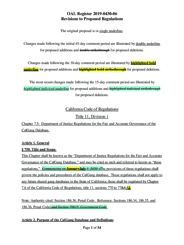 Fillable Online oag ca Chapter 7.5 - CalGang Database - 05/20/20 ...