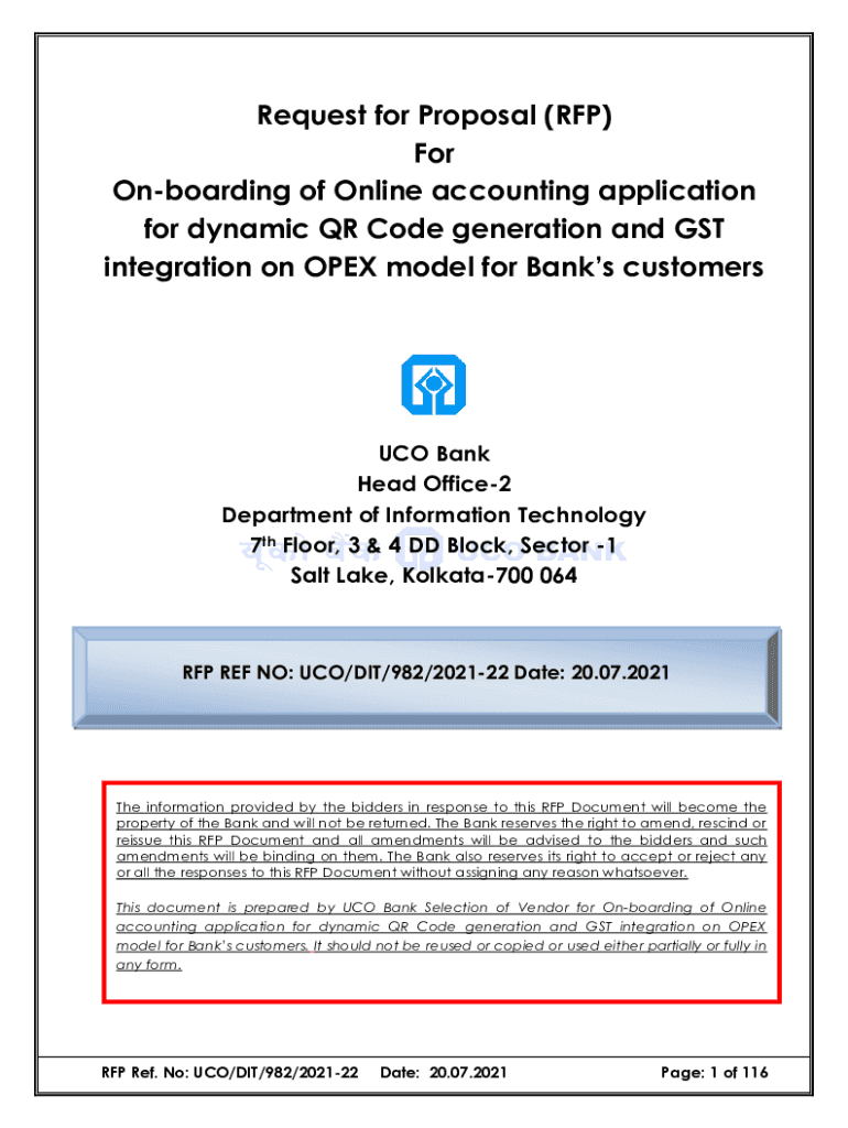 Fillable Online Request For Proposal Rfp For On Boarding Of Online Tender ... Fax Email Print ...