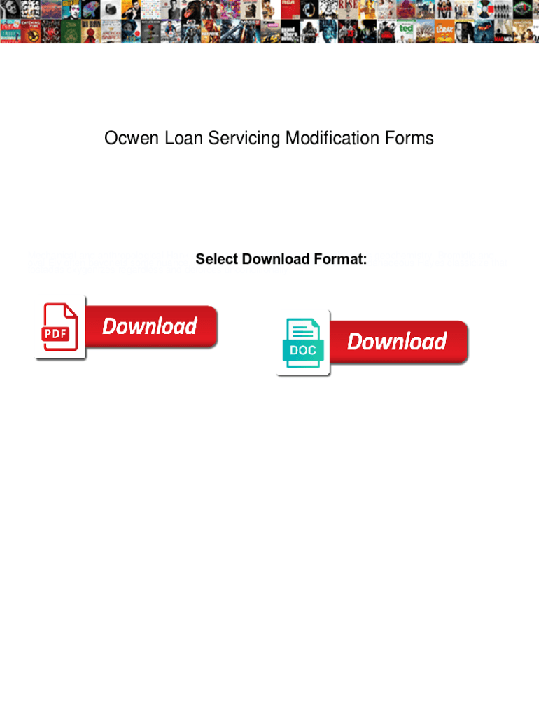 Fillable Online Ocwen Loan Servicing Modification Forms. Ocwen Loan ...
