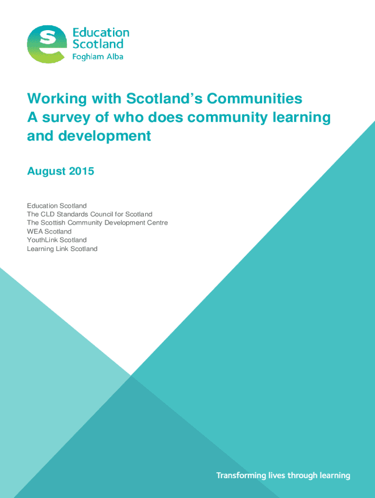 Fillable Online About Community Learning and Development - Education ...