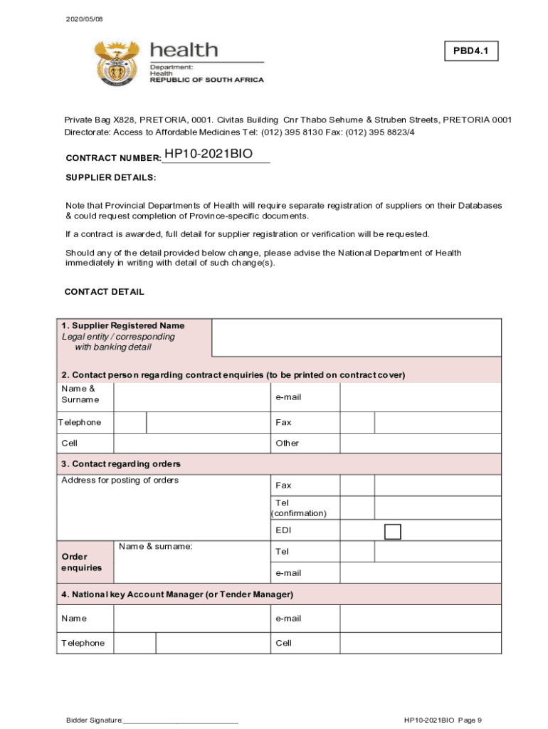 Fillable Online National Department of Health National Department of ...