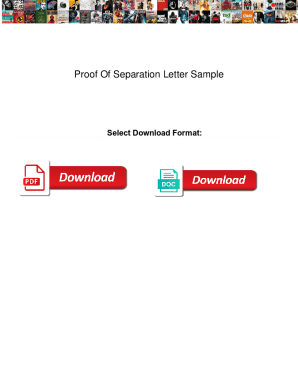 Fillable Online Proof Of Separation Letter Sample. Proof Of Separation ...