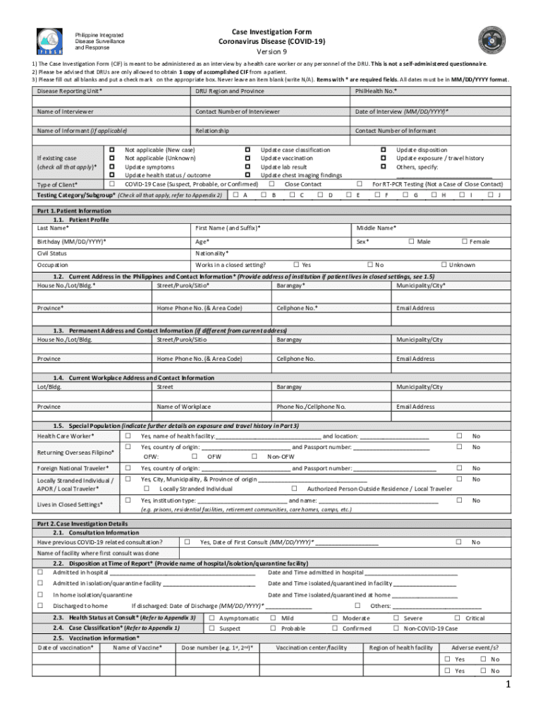 Fillable Online CIF-Version-9.pdf - Case Investigation Form Coronavirus ...