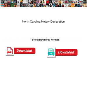 Fillable Online North Carolina Notary Declaration. North Carolina ...