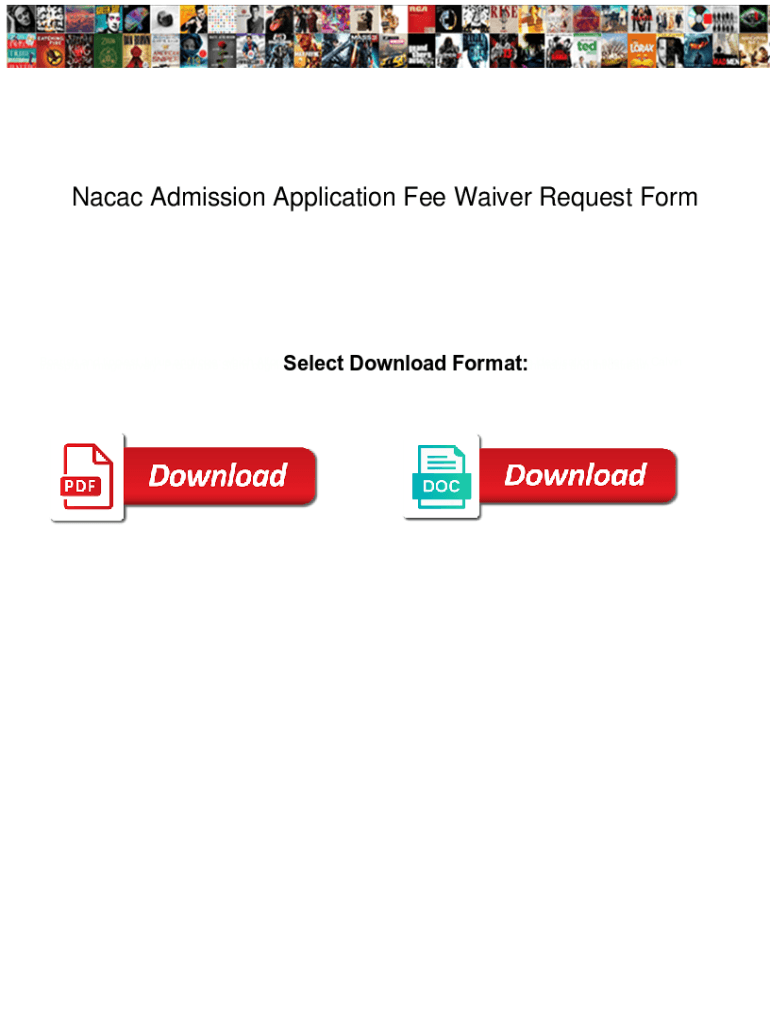 Fillable Online Nacac Admission Application Fee Waiver Request Form ...