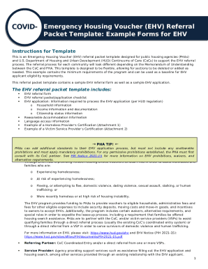COVID-19 EHV Referral Packet Template: Example s for ... Doc Template ...