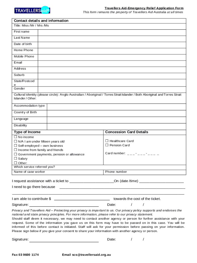 Type of Income Concession Card Details - travellersaid org Doc Template ...