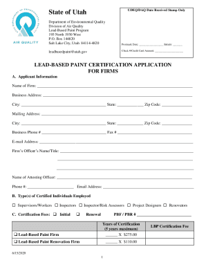 Fillable Online Form DAQA-583-18 "Lead-Based Paint Abatement Project ...