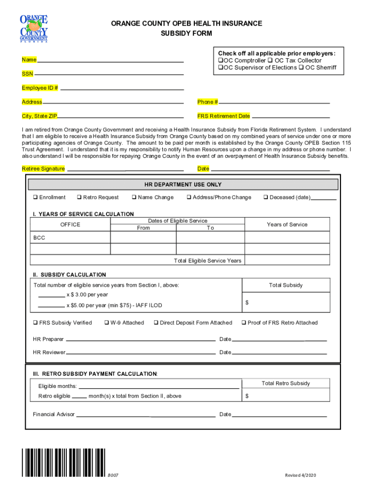 Fillable Online Orange County Subsidy Packet 052020 Fax Email Print ...