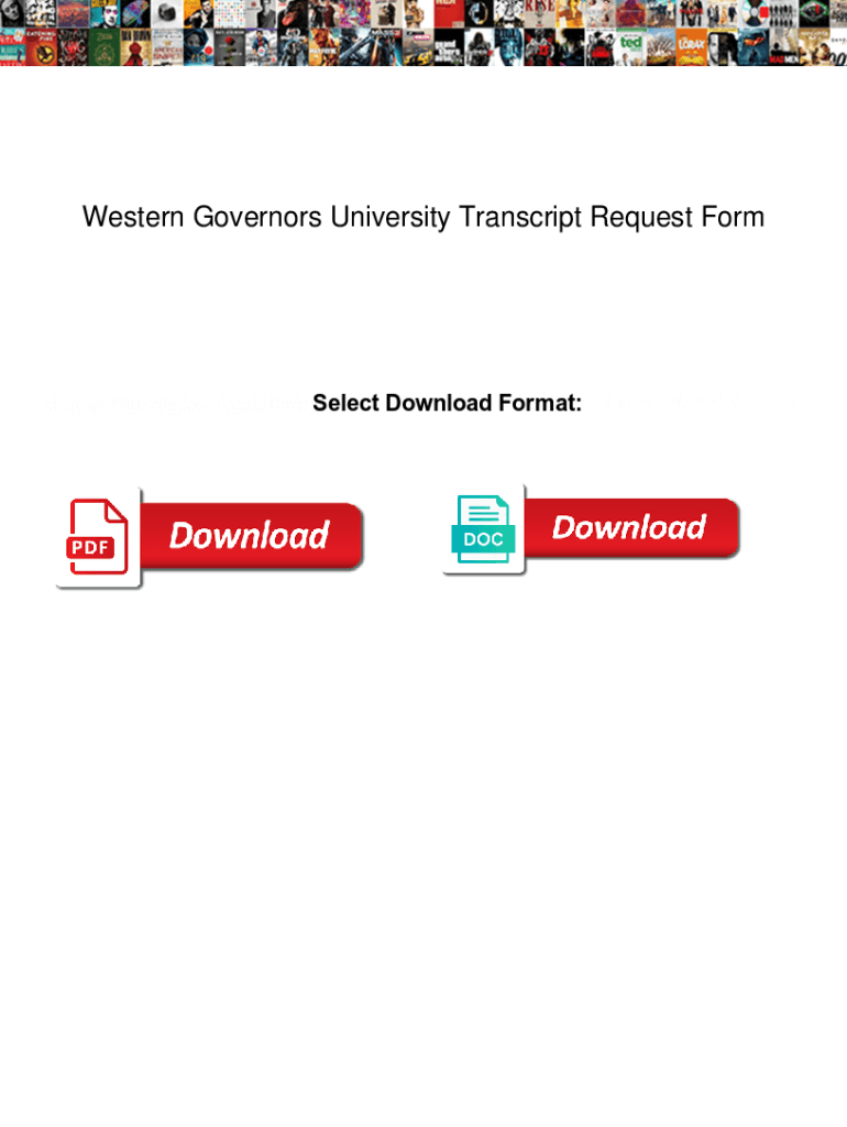 Fillable Online Western Governors University Transcript Request Form ...