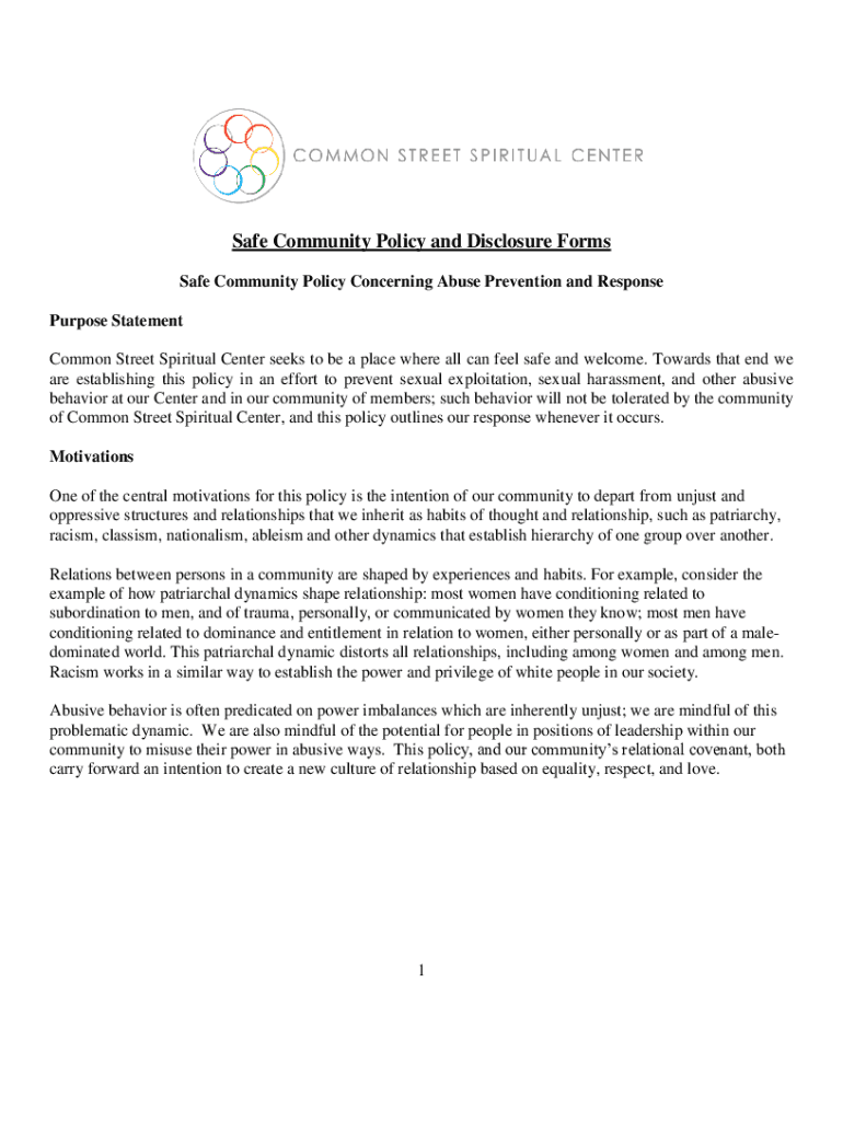 Fillable Online Abuse Prevention Sample Policy - Justice Center Fax ...