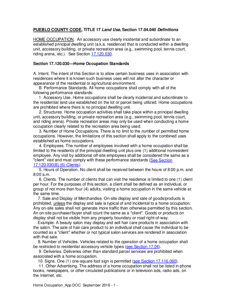 Fillable Online county pueblo PUEBLO COUNTY CODE , TITLE 17 Land Use ...