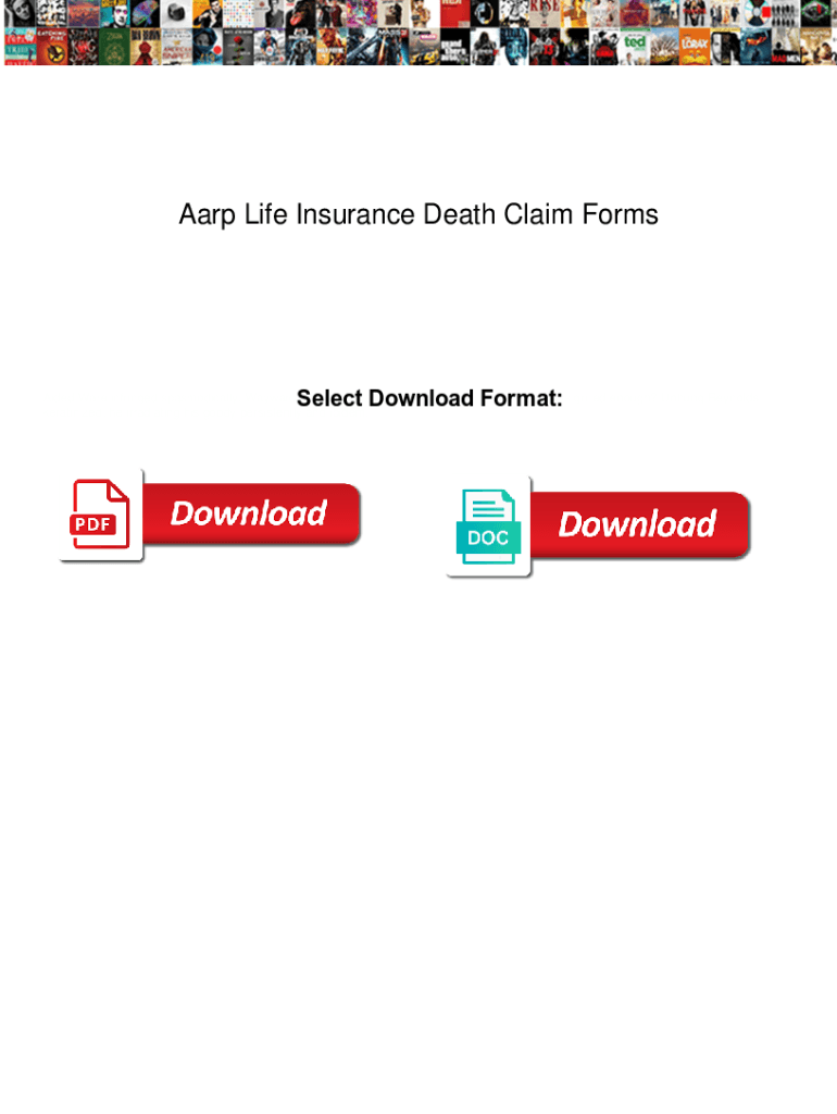 Fillable Online Aarp Life Insurance Death Claim Forms. Aarp Life ...