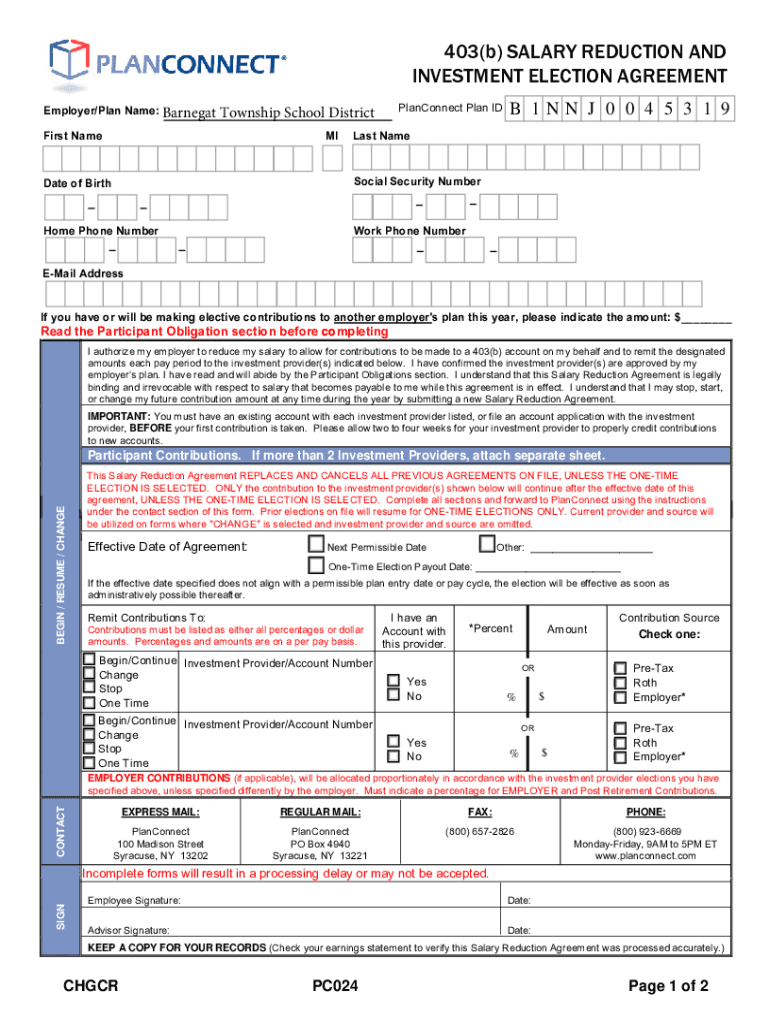 Fillable Online Welcome! We're PlanConnect - Your Employer's 403(b ...