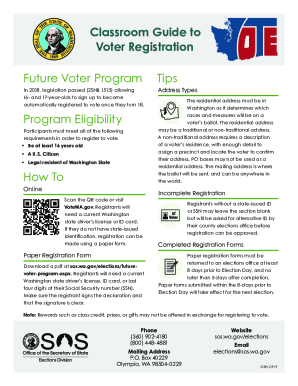 Fillable Online Classroom Guide to Voter Registration - sos.wa.gov Fax ...