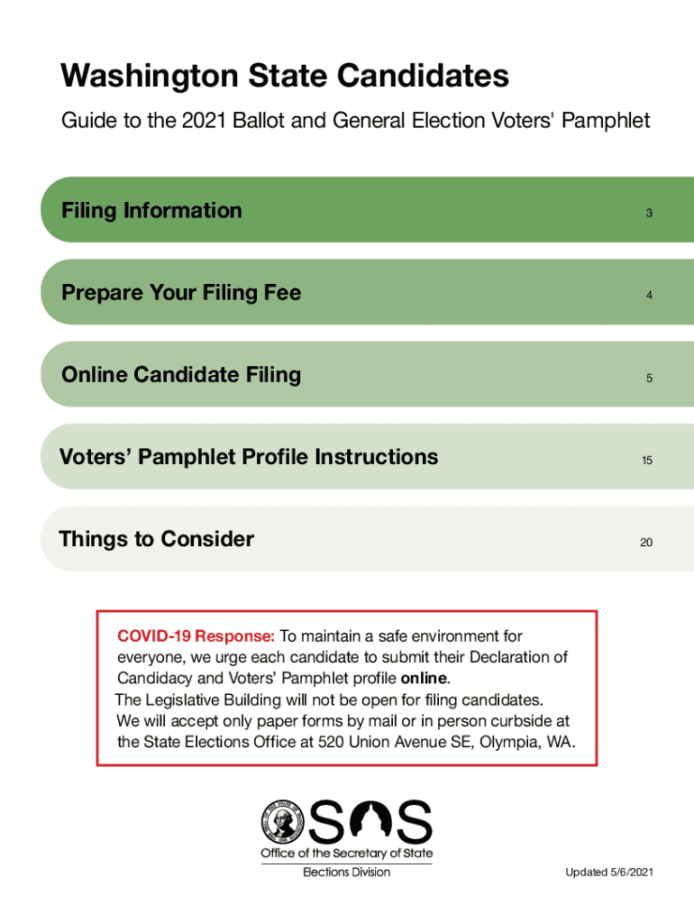 Fillable Online Washington State Candidates - Washington Secretary of ...